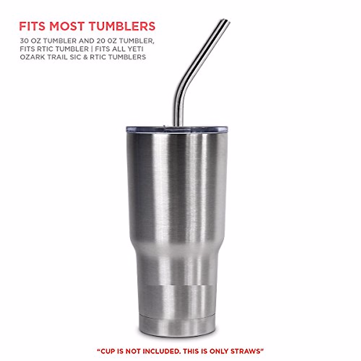 SipWell Extra Long Stainless Steel Drinking Straws Set of 4, Straws for 30 oz Tumbler and 20 0z Tumbler, Fits Simple Modern Tumbler | Fits all Yeti SIC Simple Modern Tumblers, Cleaning Brush Included.