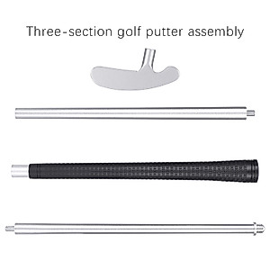 Golfball Putter Threesection Twoway Zinc Alloy Golfball Putter with Anti-skid Rubber Handle for Right or Left Handed Golfers
