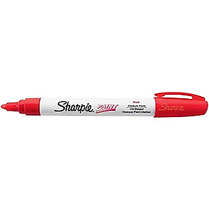 Sharpie Oil-Based Paint Marker, Medium Point, Red Ink, Pack of 3