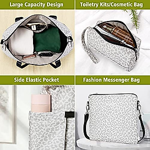 Gym Bag for Women Weekender Bag - Travel Duffle Bag with Waterproof Shoe Compartment 3pcs Set Carry On Overnight Bags for Business Trip Travel Gym Yoga Sports