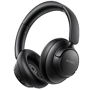BERIBES Hybrid Active Noise Cancelling Headphones with Transparent Modes, 65H Playtime Wireless Over-Ear Bluetooth Headphones with Mic Deep Bass,Multi-Connection,Soft-Earpads for Music,Call (Black)