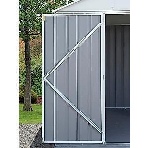 Arrow 10' x 8' EZEE Shed Cream with Charcoal Trim Extra High Gable Steel Storage Shed