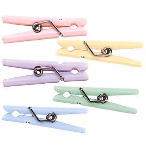Wilton Multicolor Pastel Clothes Pin Baby Shower Supplies, 20pc, 1.5" L