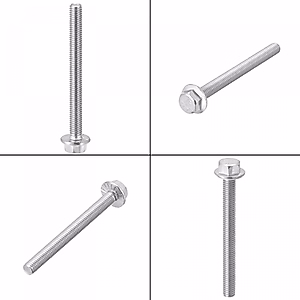 uxcell M5x50mm Hex Serrated Flange Bolts Screws Metric Thread 304 Stainless Steel 25pcs