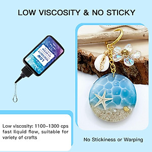 JDiction UV Resin, Upgrade 300g Low Viscosity Hard Thin UV Resin with Super Crystal Clear Resin Kit for Jewelry, Casting, Coating and DIY Craft