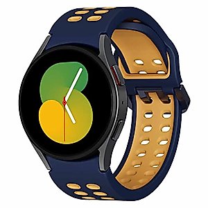 SAMSUNG Galaxy Watch5 Bespoke Edition 40mm Bluetooth Smartwatch, Body, Health, Fitness, Sleep Tracker, Improved Battery, Sapphire Crystal Glass, US Version, Graphite Extreme Sport Band, Navy/Mustard