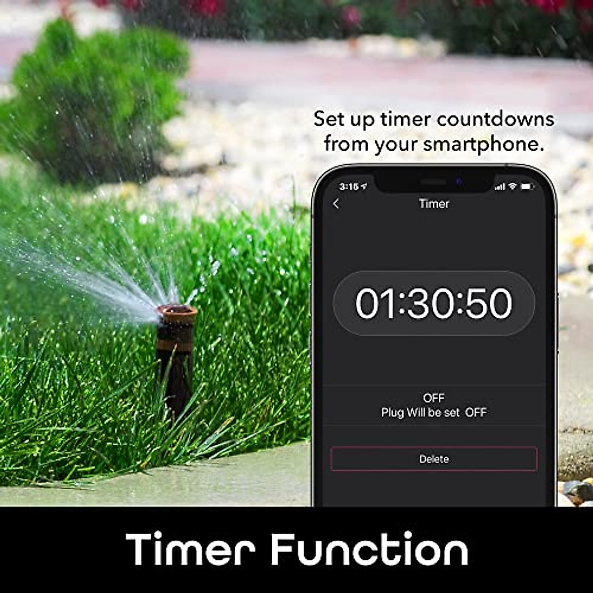 Geeni Indoor/Outdoor Smart Plug Weatherproof, 1 Socket –No Hub Wireless Remote Control and Timer –Works with Amazon Alexa, Google Assistant, Requires 2.4 GHz Wi-Fi, Black