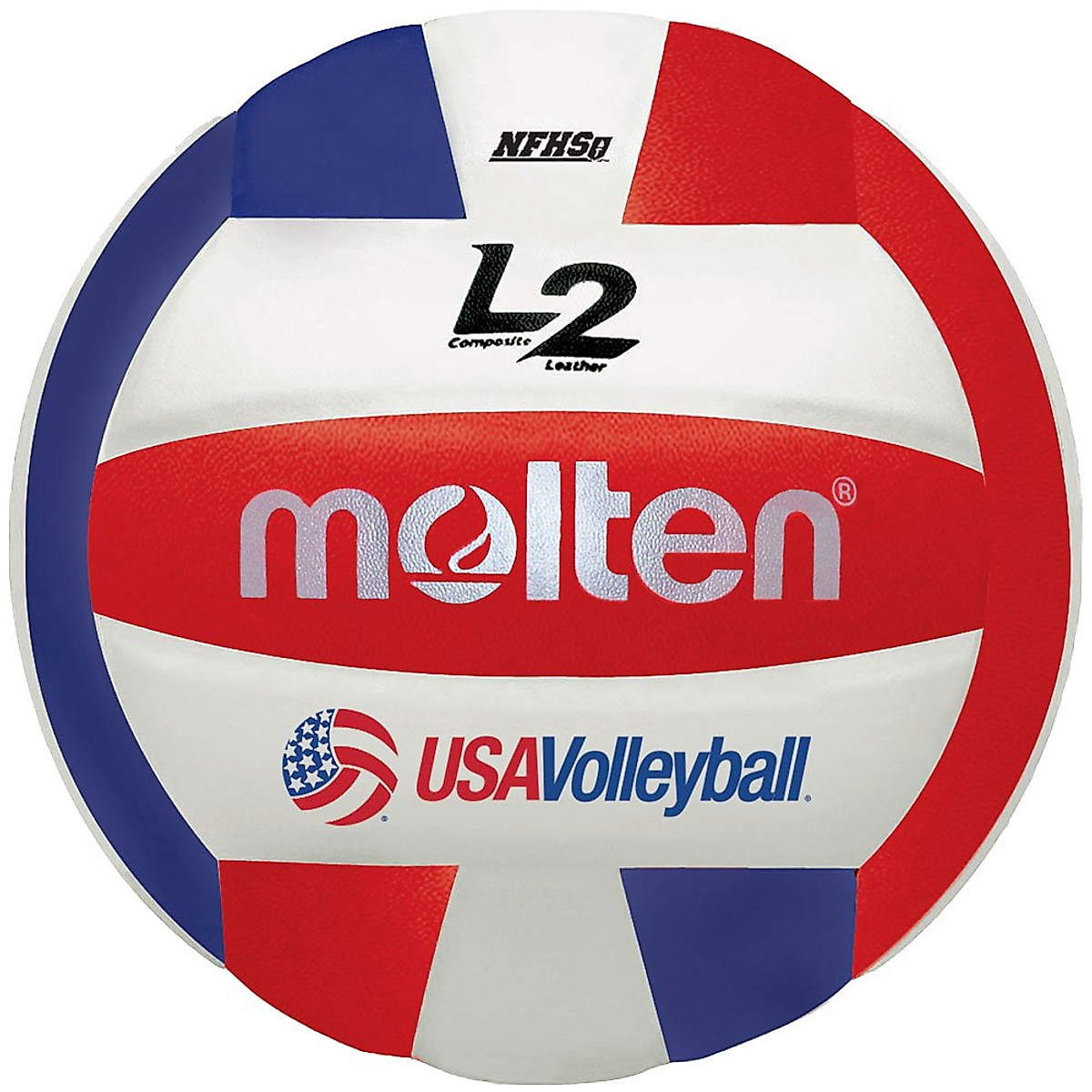 Molten Premium Competition L2 Volleyball, NFHS Approved, Red/White/Blue