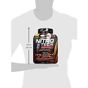 Muscletech Whey Protein Powder (Chocolate Fudge Brownie, 4LB) - Nitro-Tech Ripped Whey Protein Isolate & Peptides Smoothie Mix for Lean Muscle & Fast Recovery - 30g of Whey Protein for Women & Men