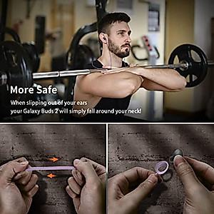 SUIHUOJI Galaxy Buds 2 Strap, Soft Silicone Special Anti-Skid Design Sports Anti Lost Strap Lanyard Accessories ONLY Compatible with Samsung Galaxy Buds 2 Earbuds Neck Rope Cord - Lilac