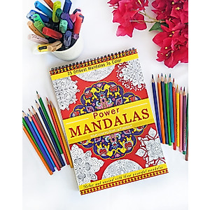 Power Mandalas Coloring book for adults, Spiral bound paperback, stress relieving intricate Offbeat mandalas for grown-ups