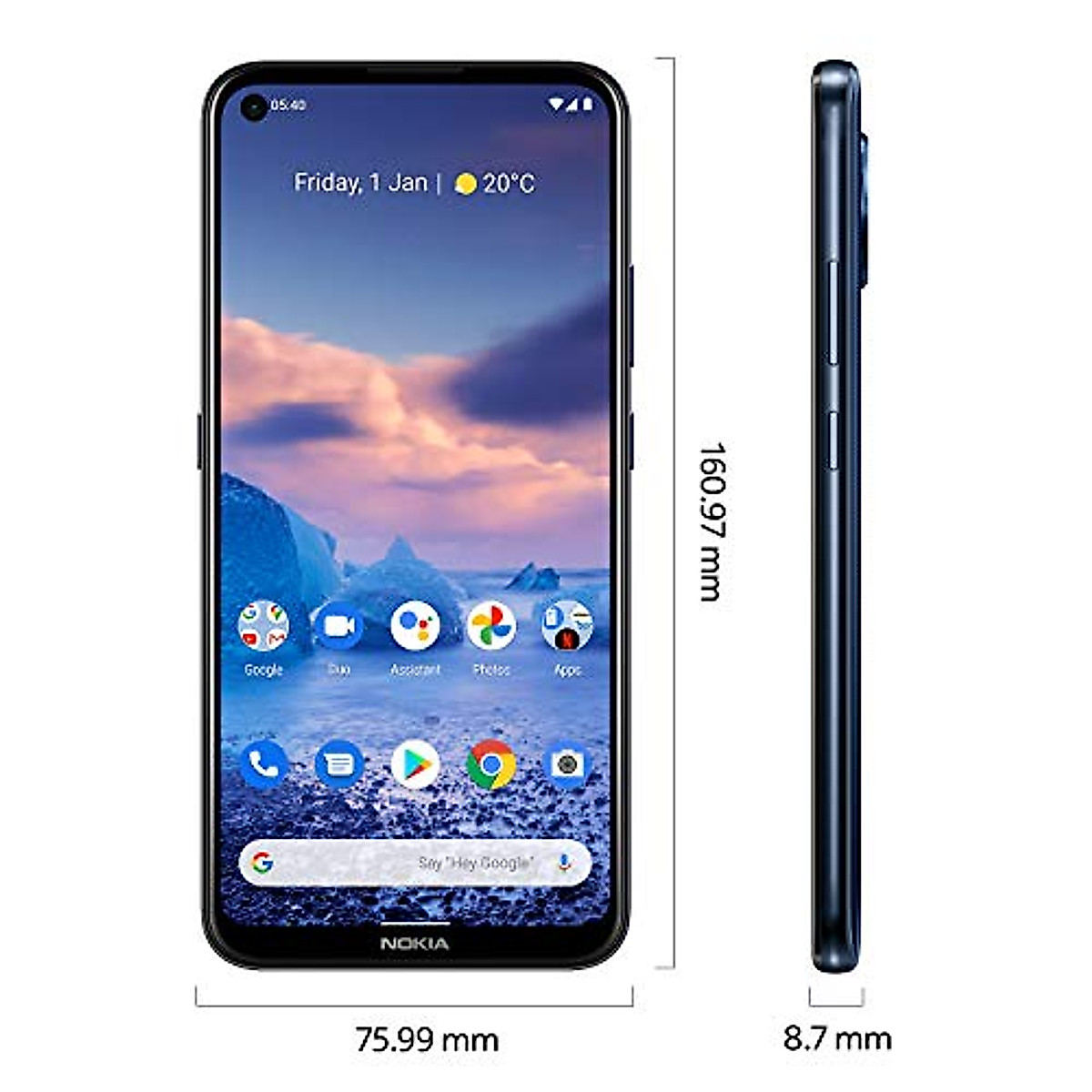 Nokia 5.4 | Android 10 | Unlocked Smartphone | 2-Day Battery | Dual SIM | US Version | 4/128GB | 6.39-Inch Screen | 48MP Quad Camera | Polar Night