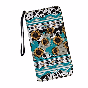 SCRAWLGOD Cartoon Mushroom Gift for Women's Wristlet Wallet RFID Blocking Purse Leather Card Holder Clutch Wristlet