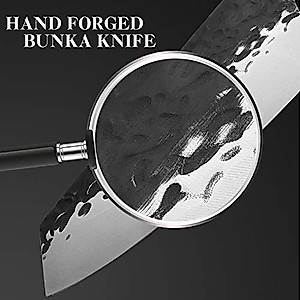 DRAGON RIOT Kiritsuke Chef Knives Carbon Steel Bunka Knife Forged Japanese Butcher Cleaver Kitchen for Home and Restaurant