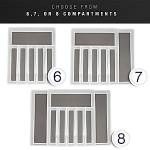 Sorbus Flatware Drawer Organizer, Expandable Cutlery Drawer Trays for Silverware, Serving Utensils, Multi-Purpose Storage for Kitchen, Office, Bathroom Supplies (Cutlery Drawer Organizer - White)