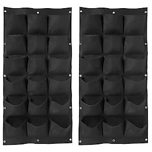 ZOENHOU 2 Pack Total 36 Roomy Pockets Vertical Garden Planter, Wall-Hanging Flower Pot Bags, Felt Wall Mount Balcony Planter Pouch for Herbs, Succulent, Flowers and Vegetables