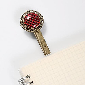 Classical Tartanplaid Retro Pattern Red Bookmark Birthday Christmas Gifts Mothers Day Valentine's Day for Women Girls Teacher Readers Book Lover