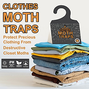 Sancodee 16 Pack Clothes Moth Traps with Natural Pheromones, Hanging Glue Trap Clothing Moth Prevention Trap, Moth Trap Sticky Boards for Closets Kill Case-Bearing Webbing Moths
