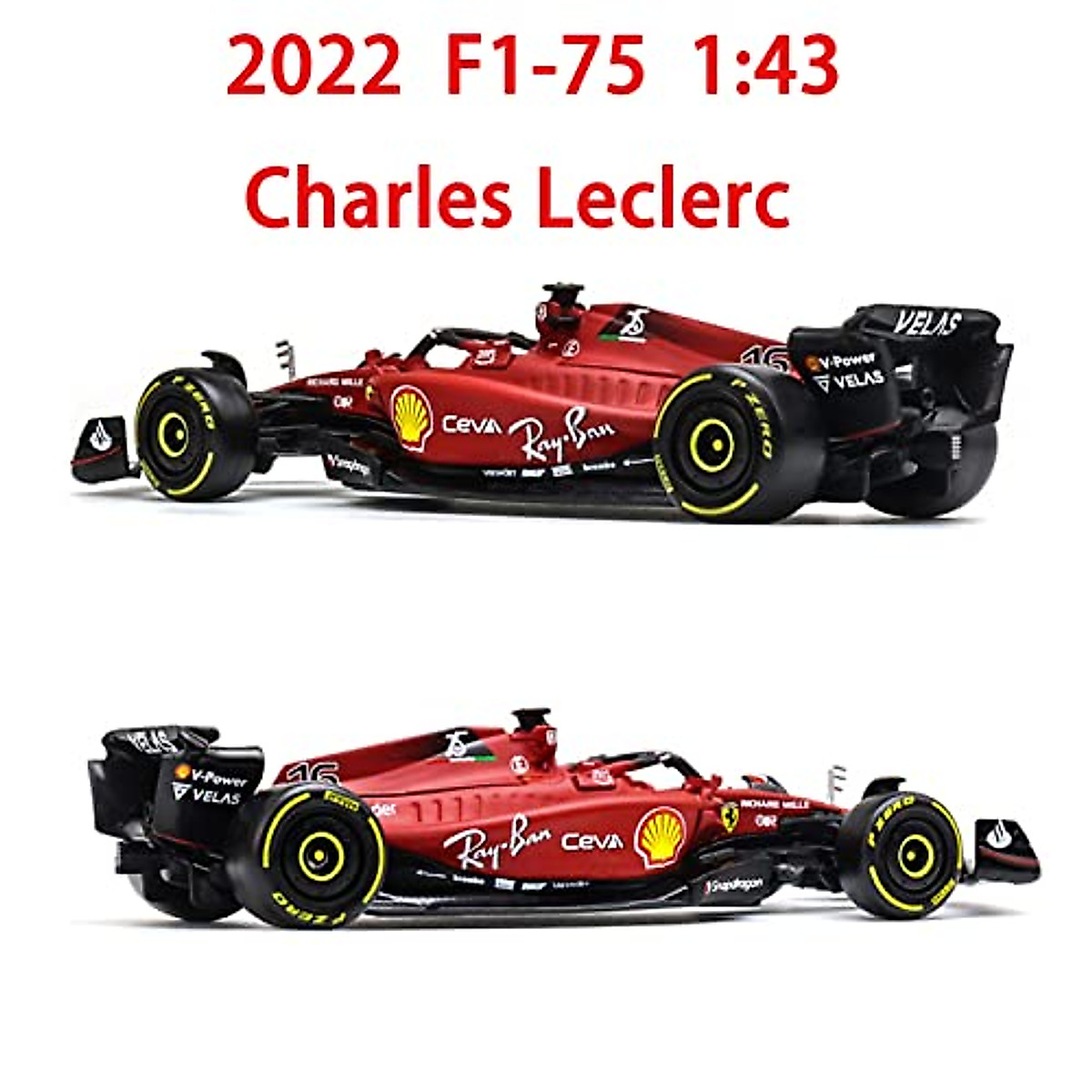 HTLNUZD Bburago 1:43 2022 F1-75 Racing #16 Charles Leclerc F1 1/43 F1-75#16 Formula One Alloy Die Cast Collection Vehicles Model Gift