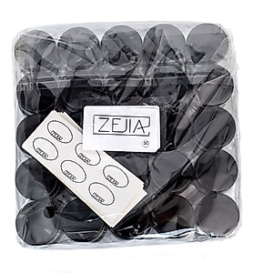 ZEJIA 3 Gram Sample Containers with Lids, 50 Count Tiny Sample Jars, 3ML Makeup Cosmetic Containers for Lip Balms, Lotion, Powder, Beauty Products(Black Lids)