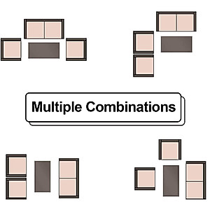 Laurel Canyon Outdoor Patio Furniture 4 Piece Wicker Conversation Sets, Rattan Loveseat and 2 Chairs with Cushions Coffee Table for Porch Deck, Grey