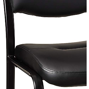 Boss Office Products Leather Sled Base Side Chair in Black
