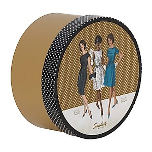 Simplicity Vintage 559360006 Retro Fashion Circular Storage Box for Sewing Supplies, 7.25 x 7.25 x 3.75 Inches