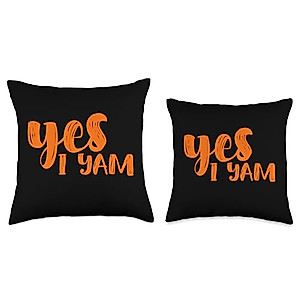 Funny Thanksgiving Gathering Outfits by SMP Yes I Yam Funny Couple Matching Thanksgiving Throw Pillow, 16x16, Multicolor