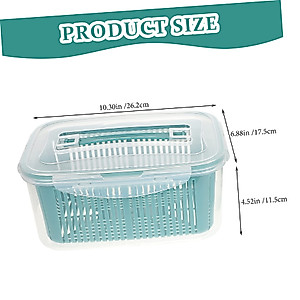 UPKOCH 2pcs Box Refrigerator Storage Box Cereal Container Food Storage Box Glass Food Containers Fruit Drain Storage Box Sink Strainer Basket Fridge Strainer Box Fresh Box Drain Fruit Box
