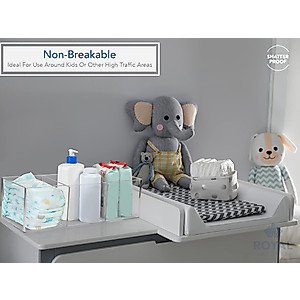 Royal Imports Clear Acrylic Kitchen Table Counter Organizer, Bathroom Decor Toilet Paper Holder, Tissue Tank Top Box, Decorative Storage Container with compartments - Art Supplies, Plants