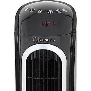 Genesis Powerful 40 Inch 360 Degree Oscillating Tower Fan With Max Air Quiet Technology And Remote, Black (A2TOWERFAN360)