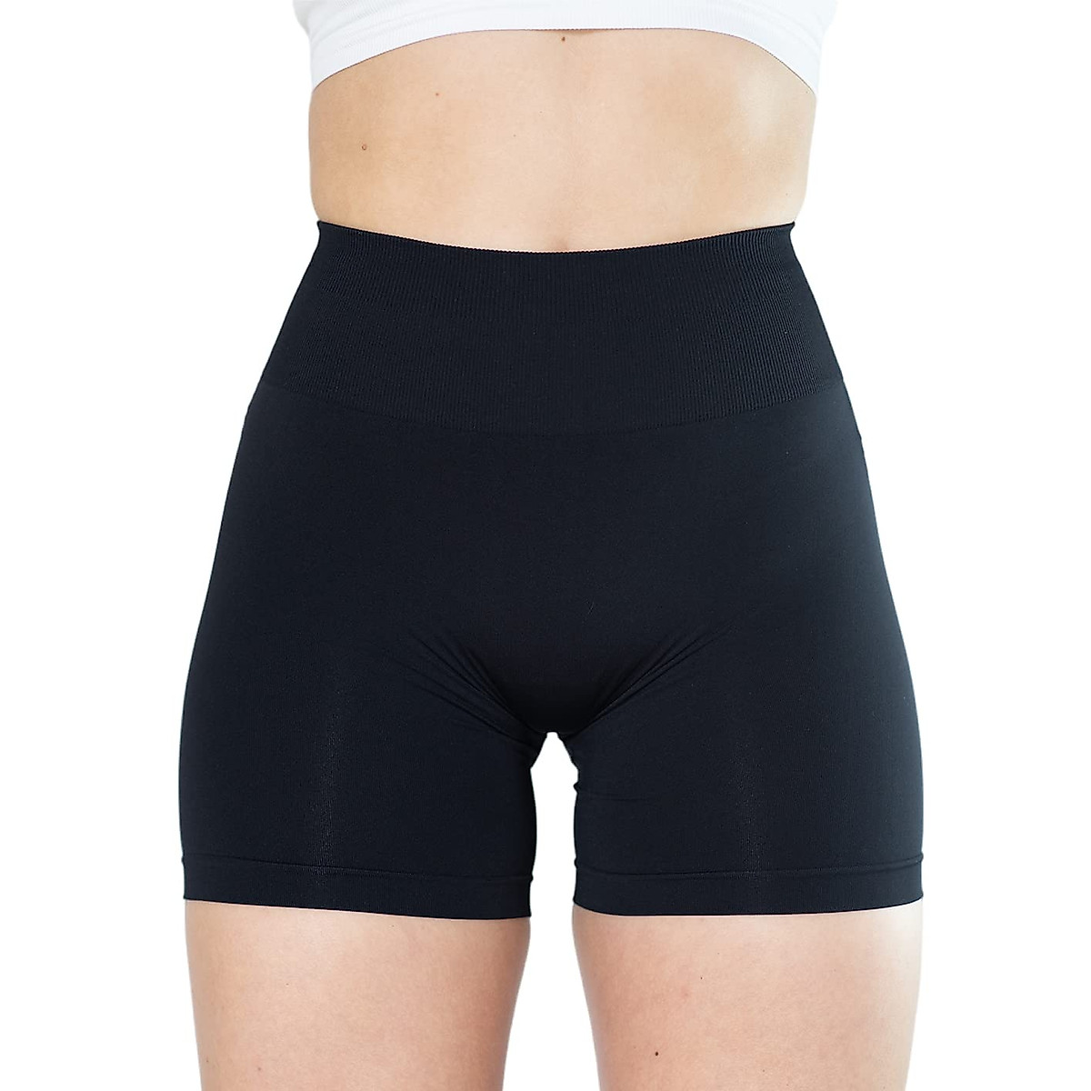 AUROLA Dream Collection Women Workout Shorts High Waist Gym Shorts, Scrunch Butt Seamless Athletic Shorts,Dark Black,M