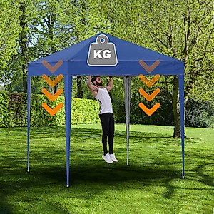 TUKAILAi Portable 10x10ft Pop Up Gazebo, Instant Canopy Water-resistant Anti-UV Shelter with 4 Side Panels & Carry Bag, Steel Frame Tent for Outdoor Camping Party Event Four Seasons (Blue)