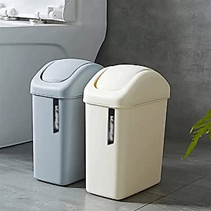DYPASA Rectangular Household Toilet Garbage Can with Lid, Swing-Cover Indoor Garbage Can Trash can ( Color : Gold , Size : 6l )