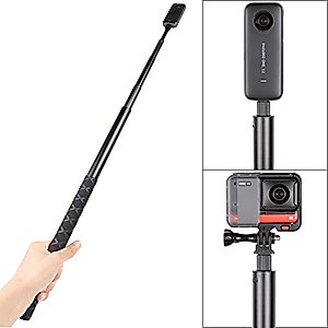 PellKing Long 77inch Invisible Selfie Stick for Insta360 ONE X3, X2, X, Insta360 ONE R, RS, Insta 360 Camera 1/4" Extended Monopod Pole