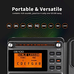MOOER GE100 Multi-Effects Guitar Pedal with 80 Presets, 66 Effects, Loop and Expression Volume Pedal, Tap Tempo, Headphone Out