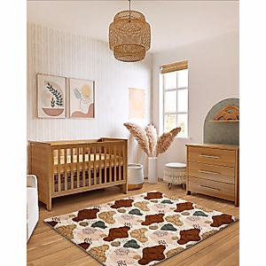 Blissful Diary Baby Play Mats for Floor, 71x59 Inch Extra Thicker & Large Soft Cushioning Foam Playmats for Babies and Toddlers, Foldable Washable Baby Crawling Mat for Playpen, Boho Design