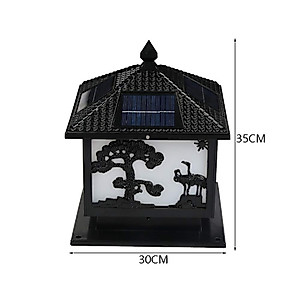 XXINY Solar Column Head Lamp Home Outdoor Garden Villa Lamp Community Door Pillar Wall Lamp Waterproof Aluminum Glass Stigma Floor Lamp Porch Patio Post Street Lantern Table Lights