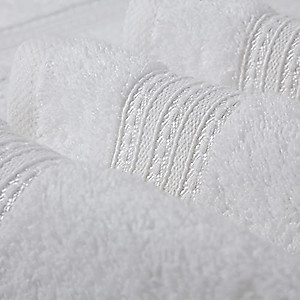 ERINA Large Hand Towels 16 x 28 Inch (4 Pack) - Heavy GSM 100% Ring Spun Combed Cotton Quick Drying Highly Absorbent Towels - Soft Hotel Quality for Bath, Gym and Spa (White)