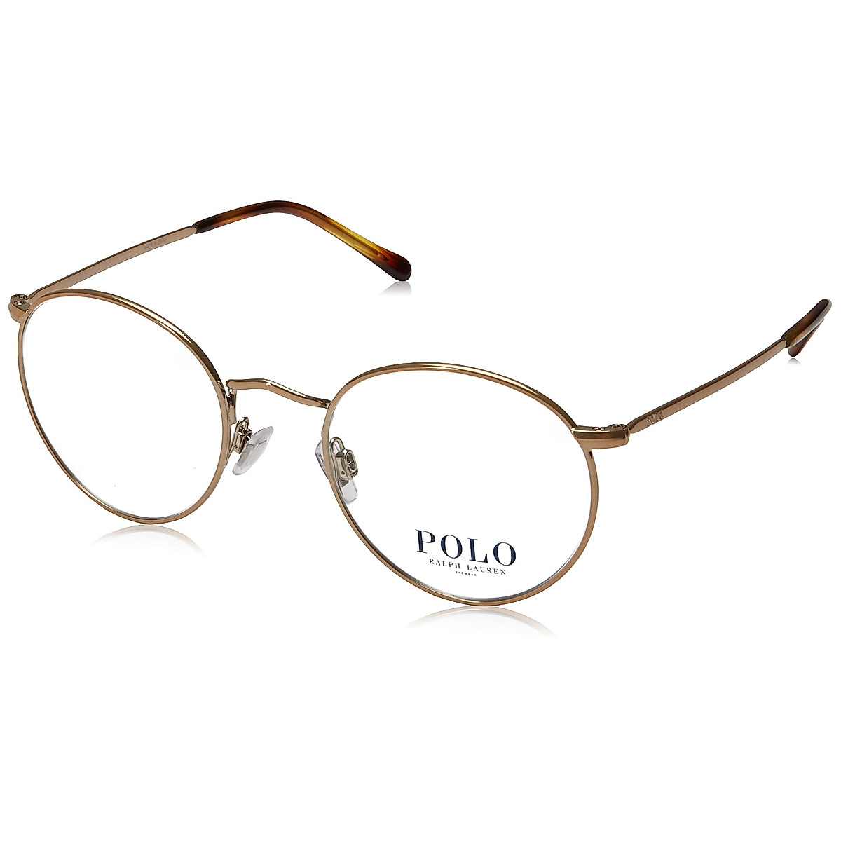 Polo Ralph Lauren Men's PH1179 Round Prescription Eyewear Frames, Shiny Dark Rose Gold/Demo Lens, 48 mm