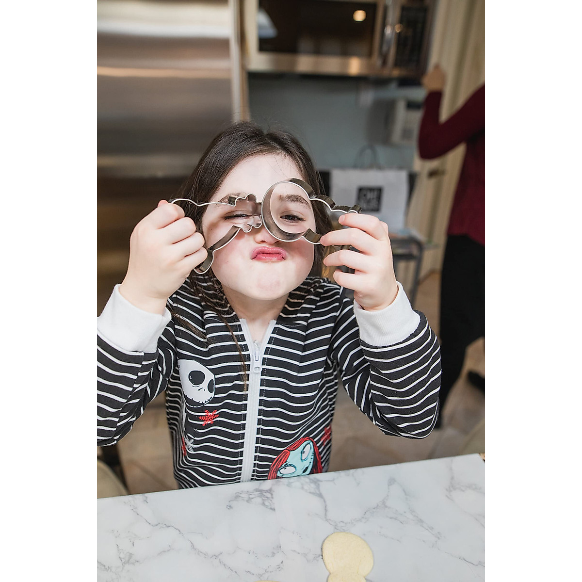 Disney Nightmare Before Christmas Jack Skellington Sally Toddler Girls French Terry Zip Up Hoodie Black-White 2T