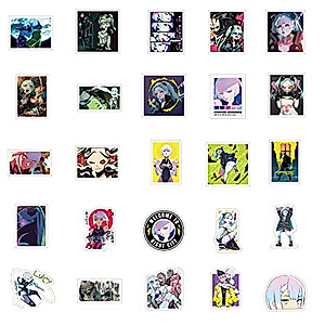 62Pcs Edgerunners Anime Stickers Pack, Manga Poster Cartoon Vinyl Waterproof for Water Bottle,Laptop,Phone,Skateboard,Scrapbooking,Journaling Gifts for Adults Teens Kids for Party Favor Supply