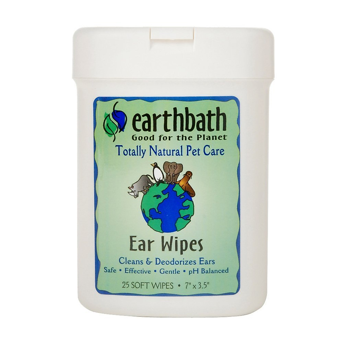 earthbath, Dog Ear Wipes - Gentle Dog Ear Cleaner, Best Pet Wipes for Dogs & Cats, Made in USA, Cruelty-Free Dog Wipes, Keep Your Pet's Ears Naturally Clear & Infection Free - 25 Count (2 Pack)
