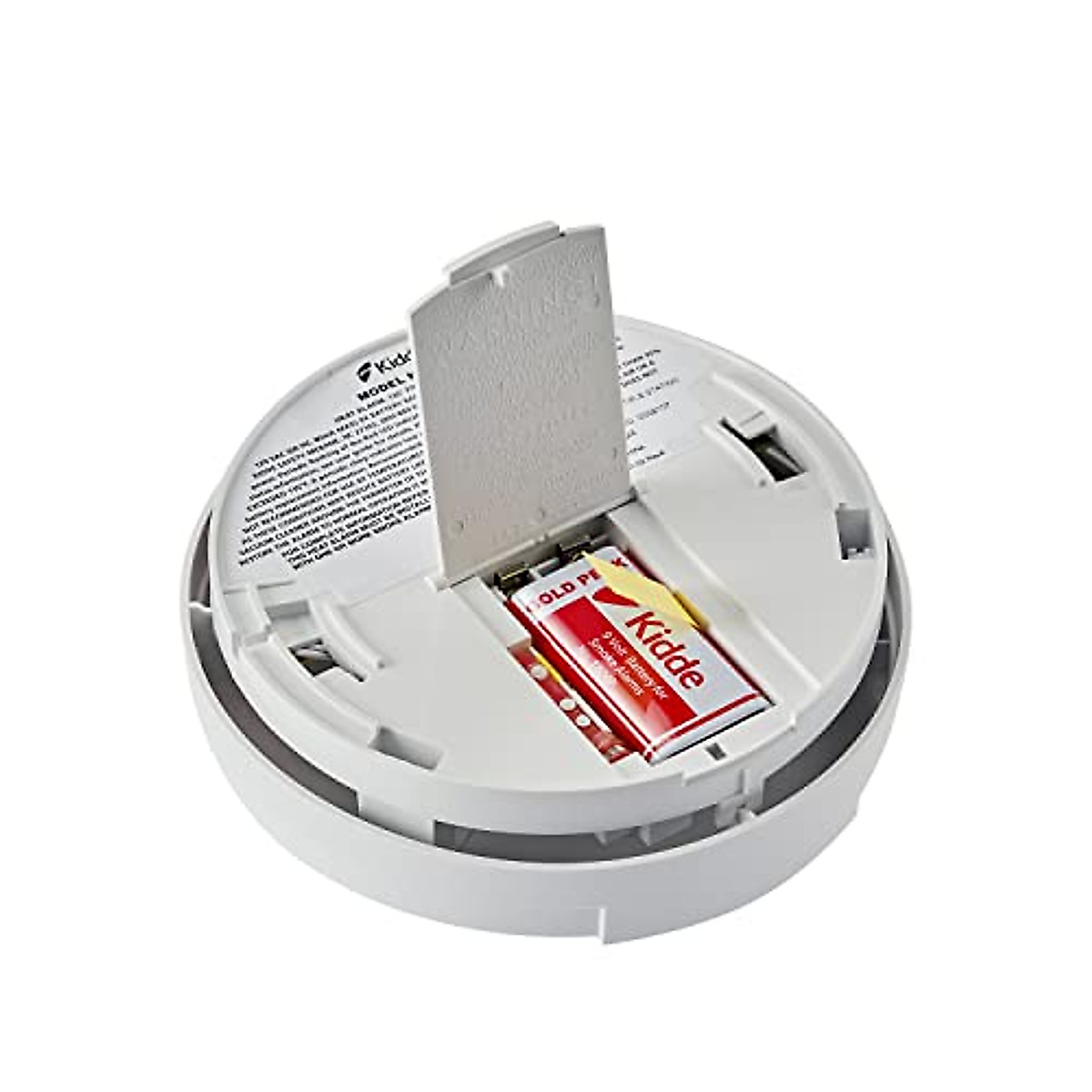 Kidde Heat Detector, Hardwired with Battery Backup & 2 LEDs, Interconnectable & Smoke Detector, Hardwired Smoke Alarm with Battery Backup, Front-Load Battery Door, Test-Silence Button, White