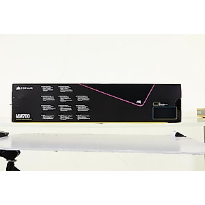 Corsair MM700 RGB Extended 3XL Cloth Gaming Mouse Pad/Desk Mat - Massive 1,220mm x 610mm (48” x 24”) Cloth Surface, 360° Three-Zone RGB Lighting, Two USB Ports - Black