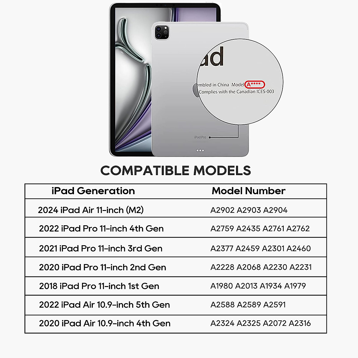 edaiser Swivel Keyboard Case for Apple iPad Air 11 inch 2024 & iPad Pro 11-inch (4th/3rd/2nd/1st Gen) & iPad Air 5th 4th Generation; Rotatable Cover with Pencil Holder, Trackpad, Backlit, Black