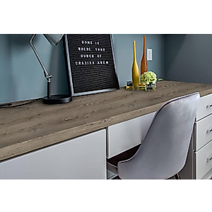 GloryTik 78.7"X17.7" Grey Brown Wood Grain Contact Paper Faux Wood Peel and Stick Wallpaper Wood Removable Self Adhesive Waterproof Wallpaper