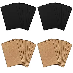 EOOUT 32pcs Mini Notebooks Bulk 3.5 x 5.5 Pocket Notebooks, Travel Notepad, Lined Pocket Notebook for Diary 48 Pages Black and Brown Journal for Gifts, Students School Supplies