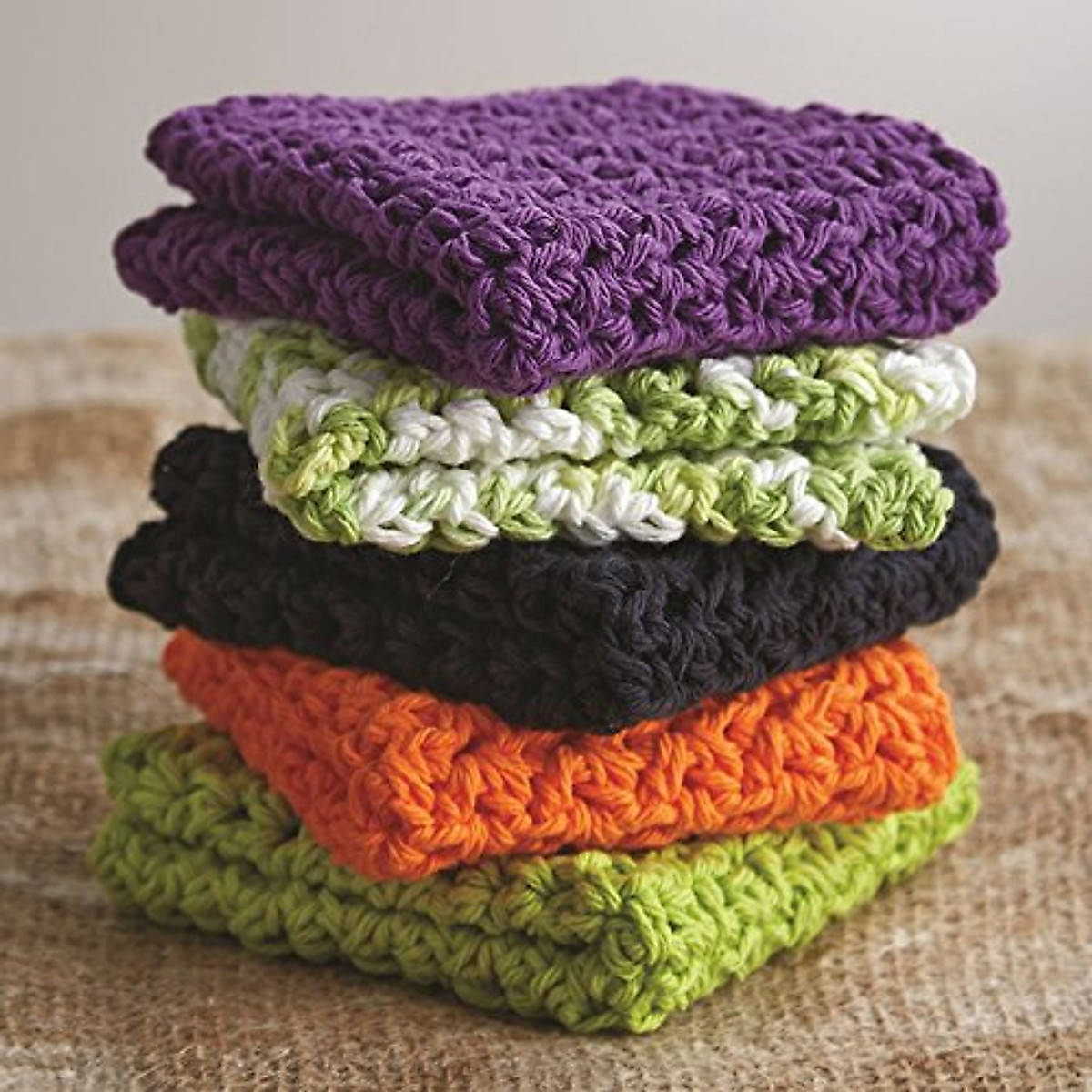 Lily 10201818040 Sugar 'N Cream Super Size Solid Yarn, 4oz, Gauge 4oz Medium, 100% Cotton, Big Ball - Black - Machine Wash & Dry