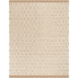 SAFAVIEH Natural Fiber Collection Area Rug - 9' x 12', Natural & Ivory, Handmade Boho Farmhouse Fringe Jute, Ideal for High Traffic Areas in Living Room, Bedroom (NF184A)